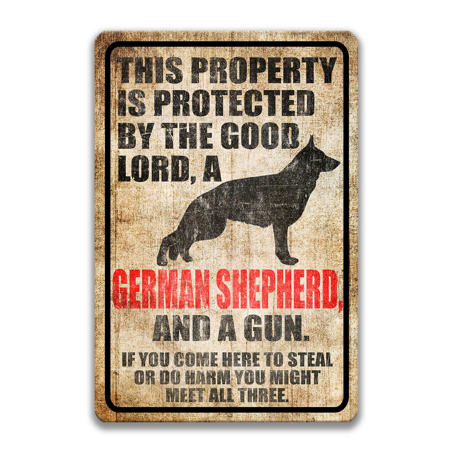 German Shepherd Dog Sign Funny Metal Sign Dog Warning Sign Dog - Etsy
