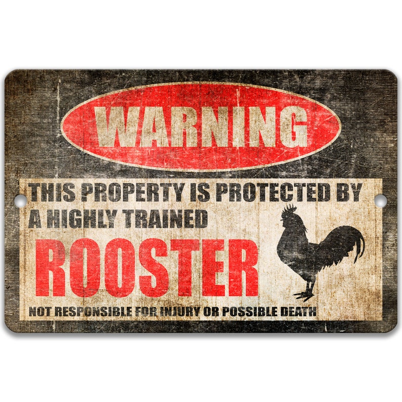 Rooster Sign Chicken Coop Sign Funny Rooster Sign Rooster - Etsy
