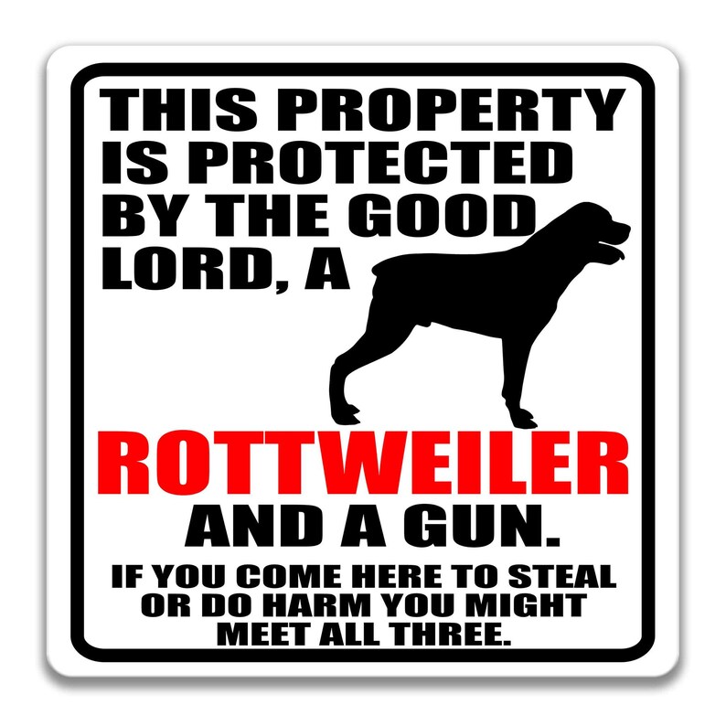 Rottweiler Dog Sign Dog Warning Sign Dog Sign Warning Sign Rottweiler ...