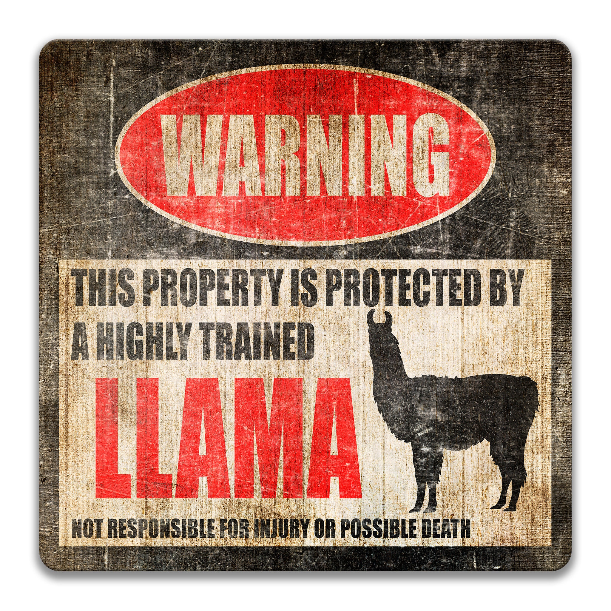 Llama Sign Funny Metal Signs Llama Gift Llama Accessories | Etsy