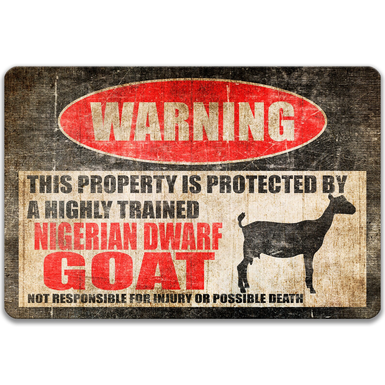 Nigerian Dwarf Goat Sign Funny Goat Sign Goat Warning Sign - Etsy