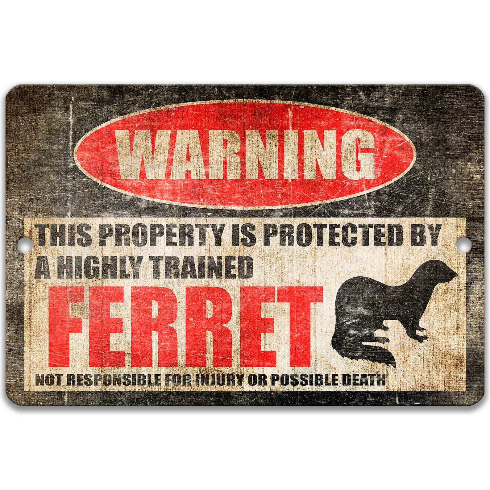Ferret Sign Funny Ferret Warning Sign Ferret Accessories Metal - Etsy