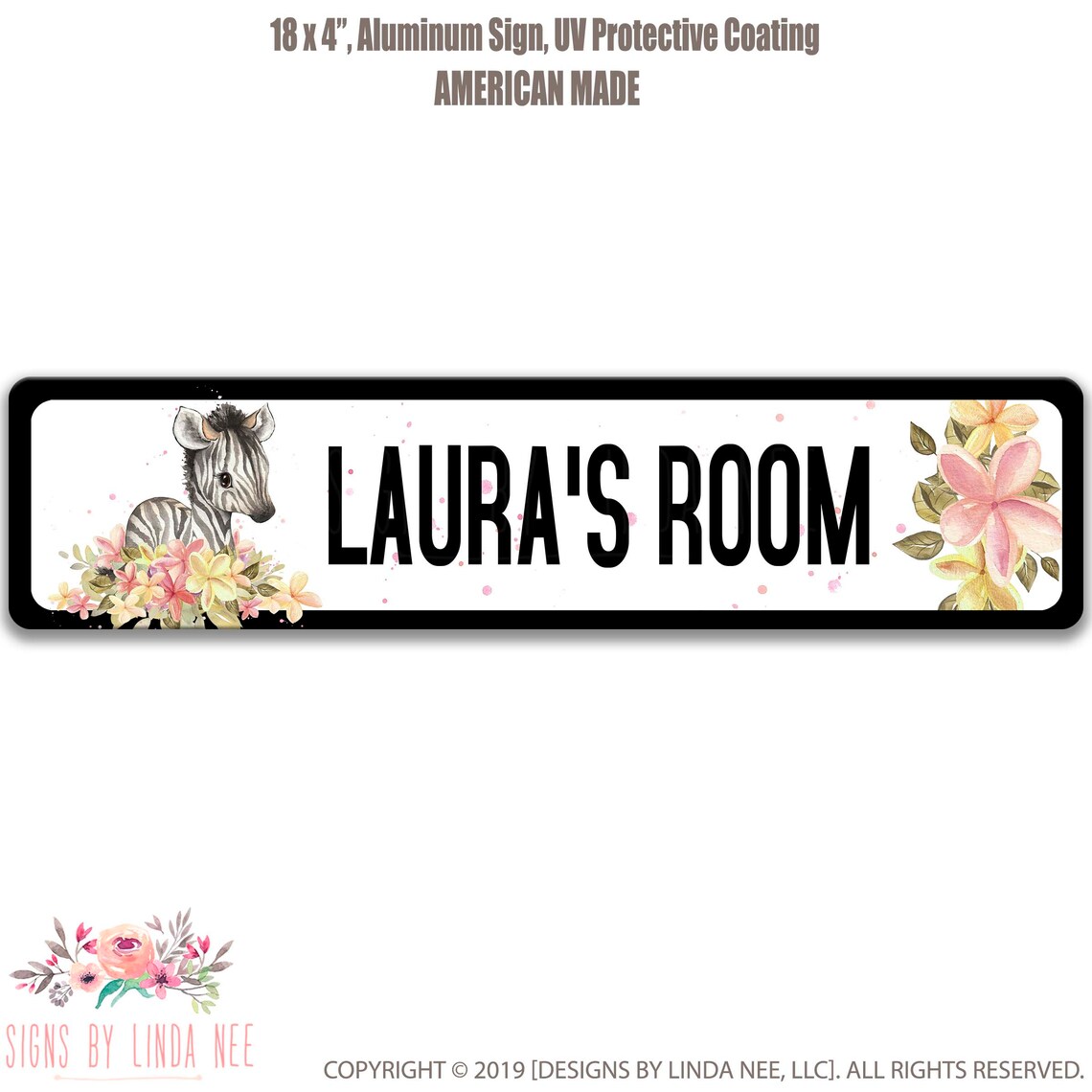 Personalized Girls Room Sign Zebra Room Sign Bedroom Decor - Etsy
