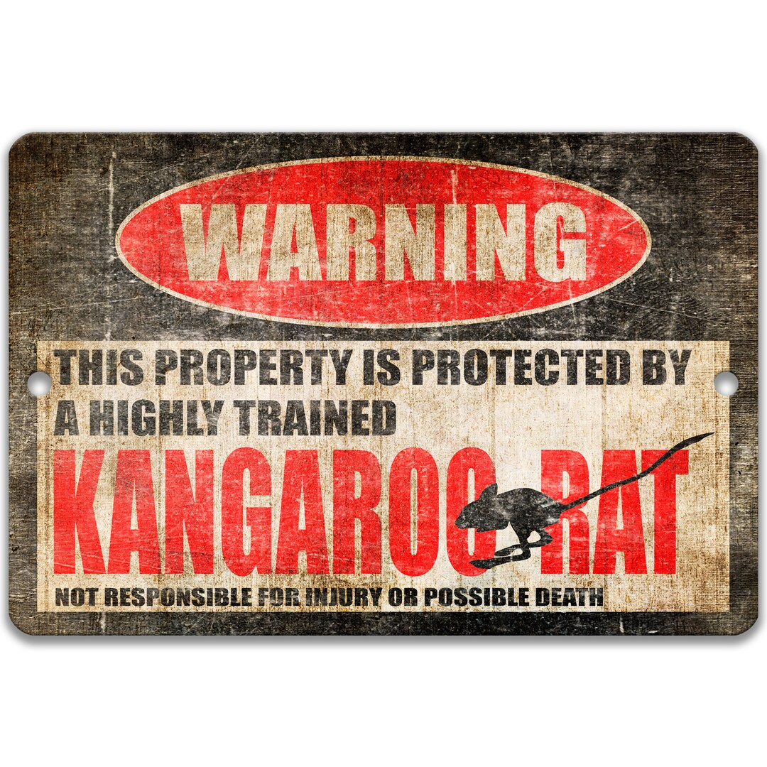 Funny Kangaroo Rat Warning Sign, Beware of Kangaroo Rat Sign, Desert ...