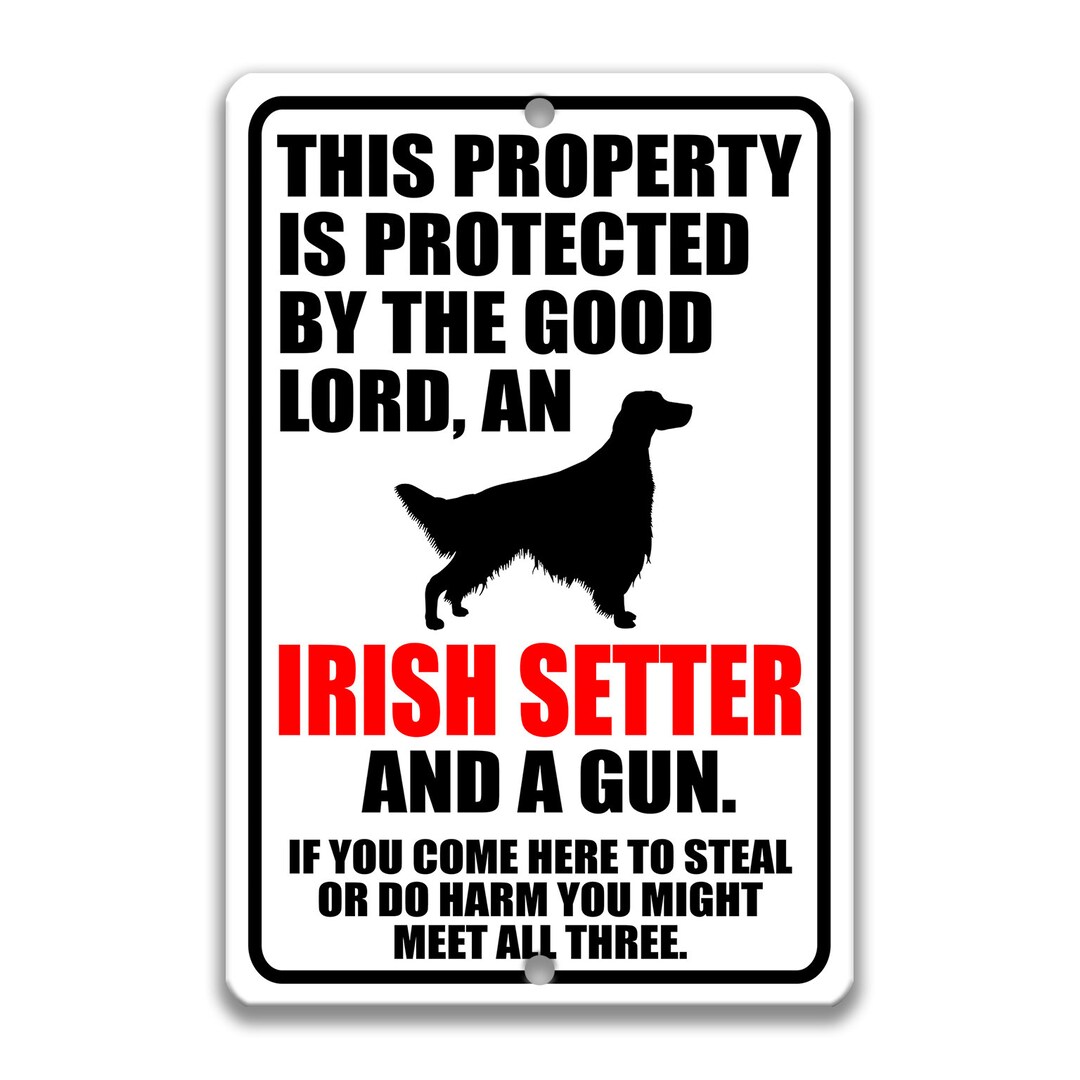 Irish Setter Sign Dog Warning Sign Dog Sign Warning Sign Irish Setter ...