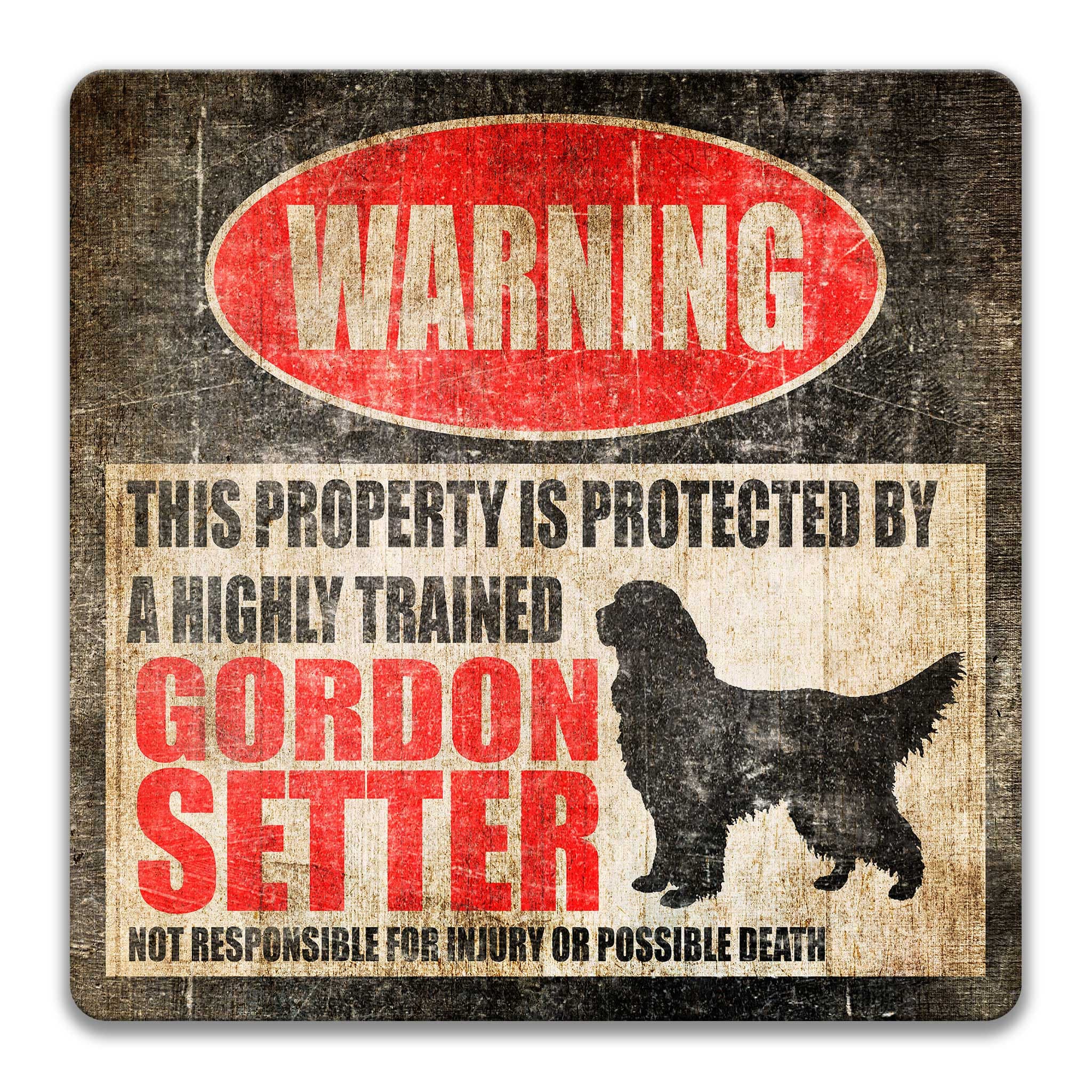 Gordon Setter Sign No Trespassing Sign Funny Dog Sign Warning Sign ...
