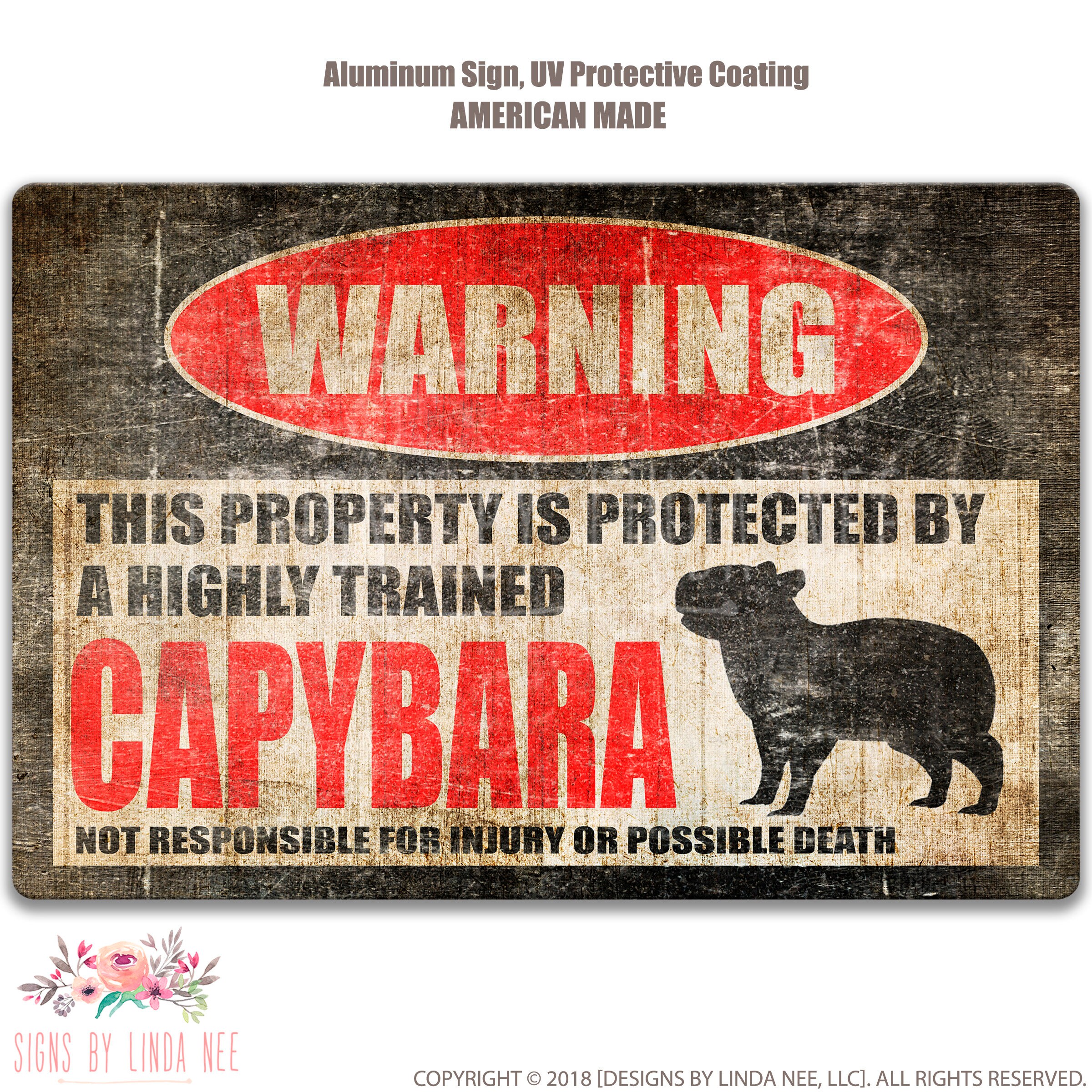 Capybara Sign Capybara Warning Sign Rodent Sign Capybara | Etsy