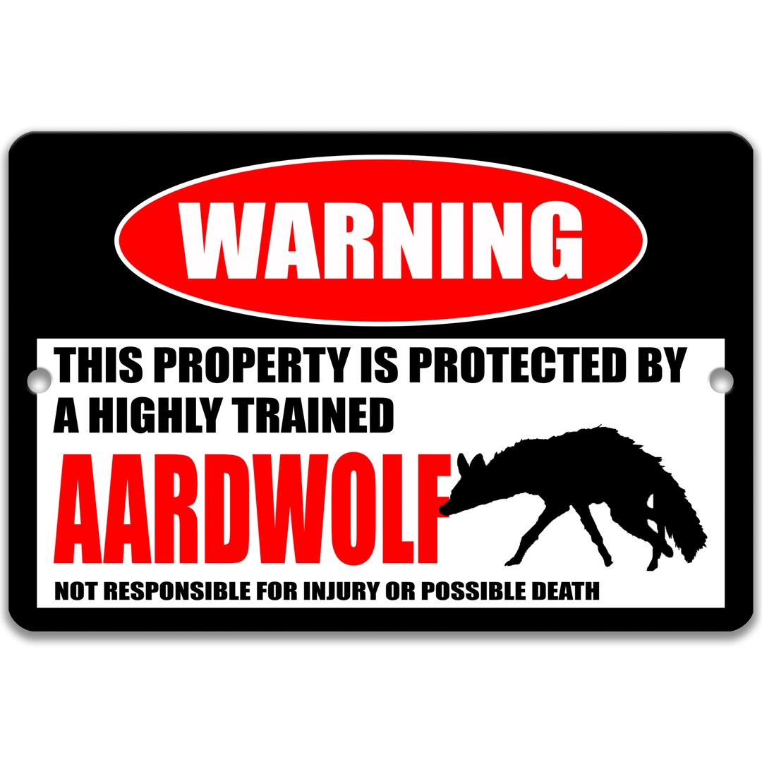 Funny Aardwolf Warning Sign, Aardwolf Decor, African Animals, Earth ...
