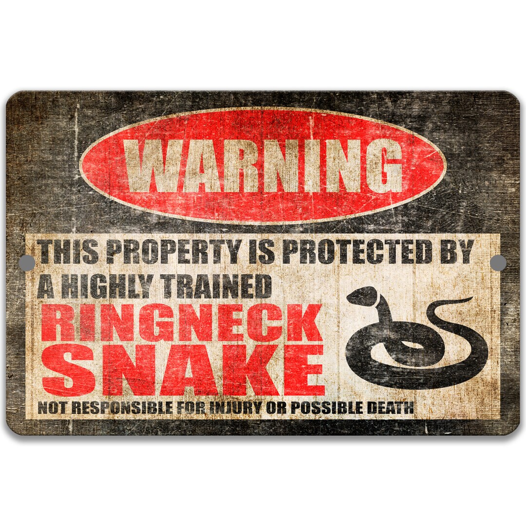 Ringneck Snake Sign, Pet Snake Warning Sign, Snake Lover, Snake ...