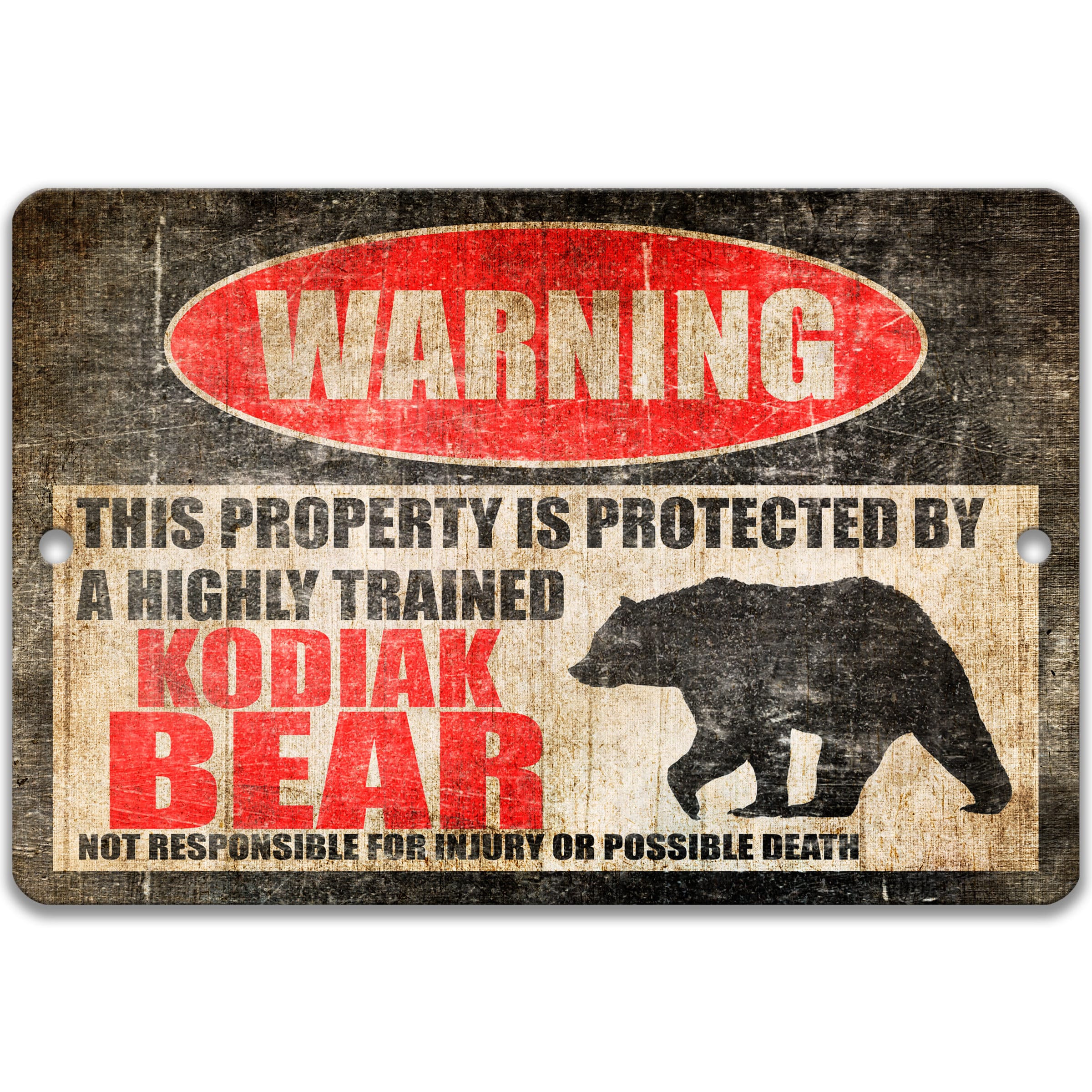 Funny Kodiak Bear Warning Sign, Beware of Kodiak Bear Sign, Alaskan ...