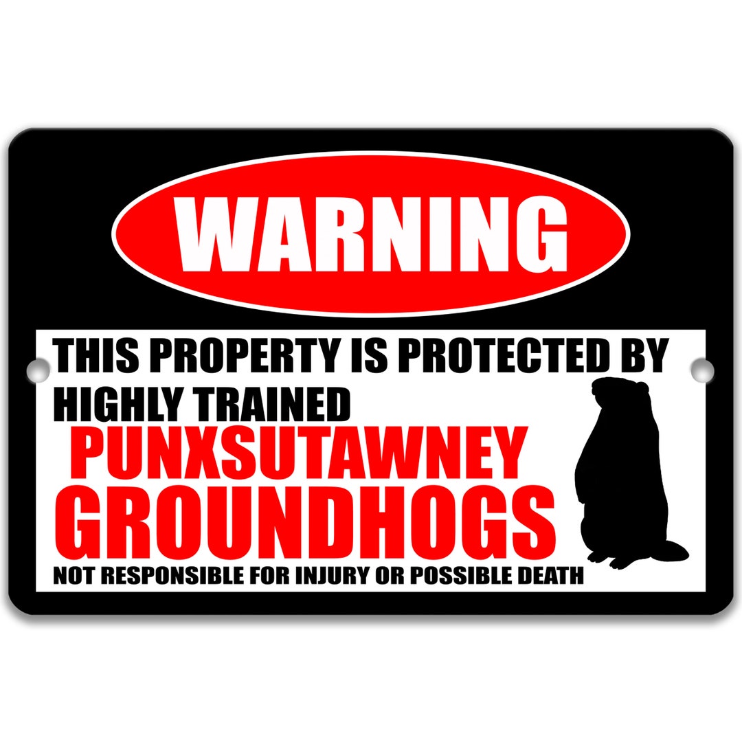 Groundhog Metal Sign Groundhog Warning Campsite Welcome - Etsy