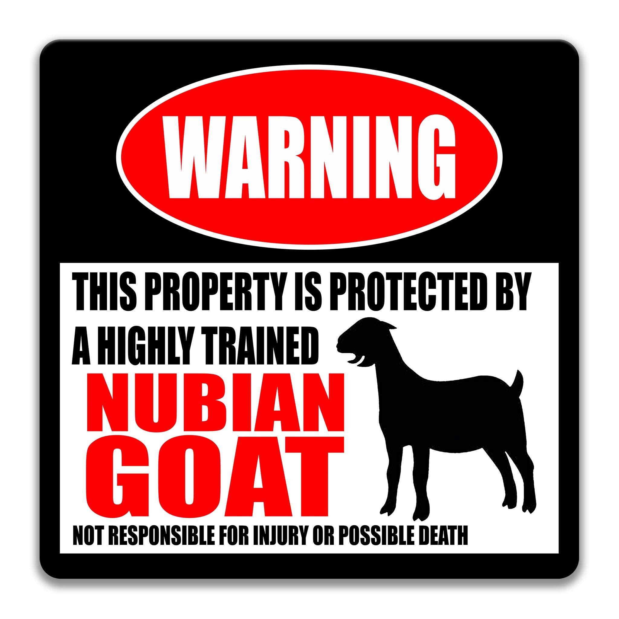 Nubian Goat Warning Sign Funny Goat Sign Goat Barn Sign Dairy - Etsy