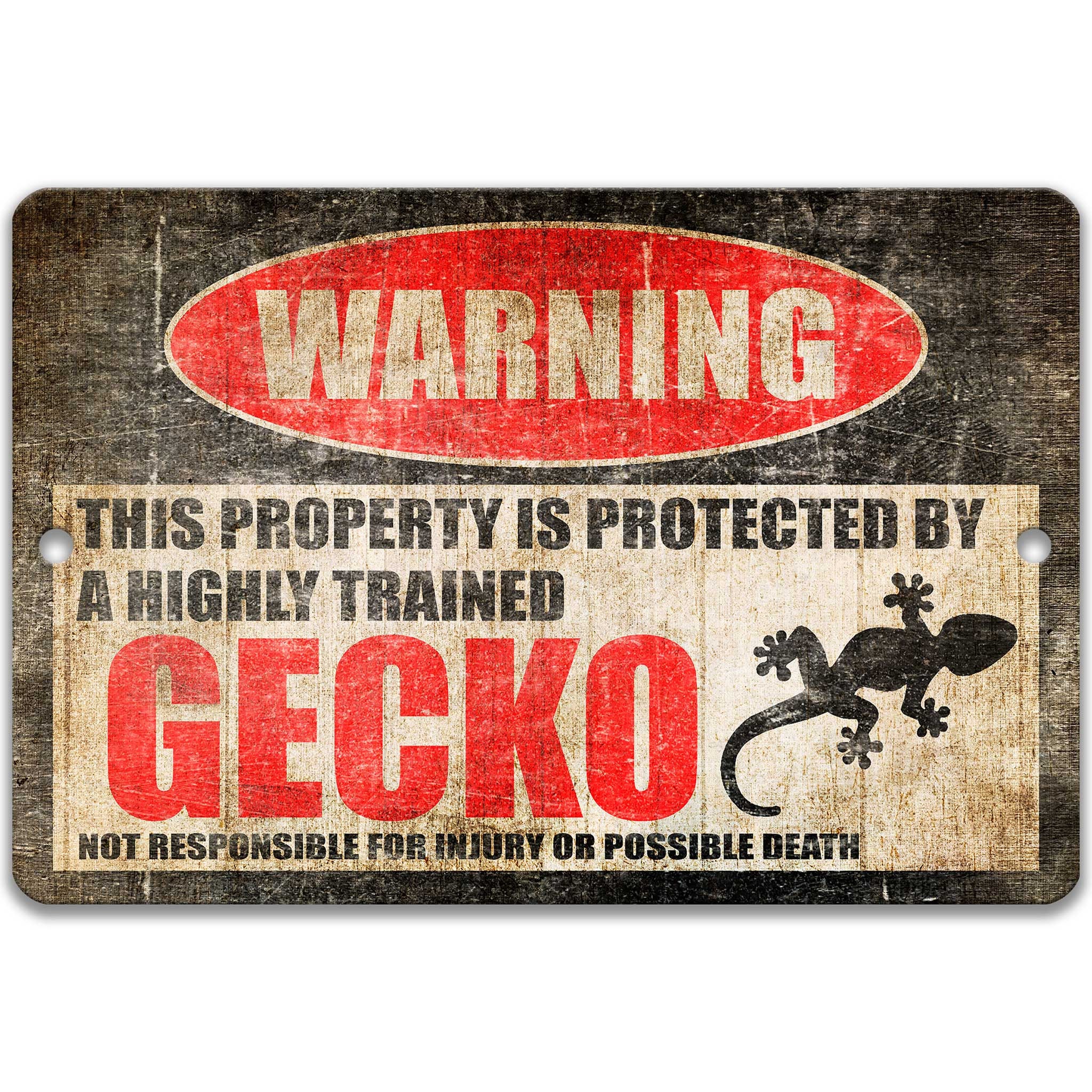 Gecko Sign Funny Gecko Warning Sign Gecko Accessories Metal - Etsy