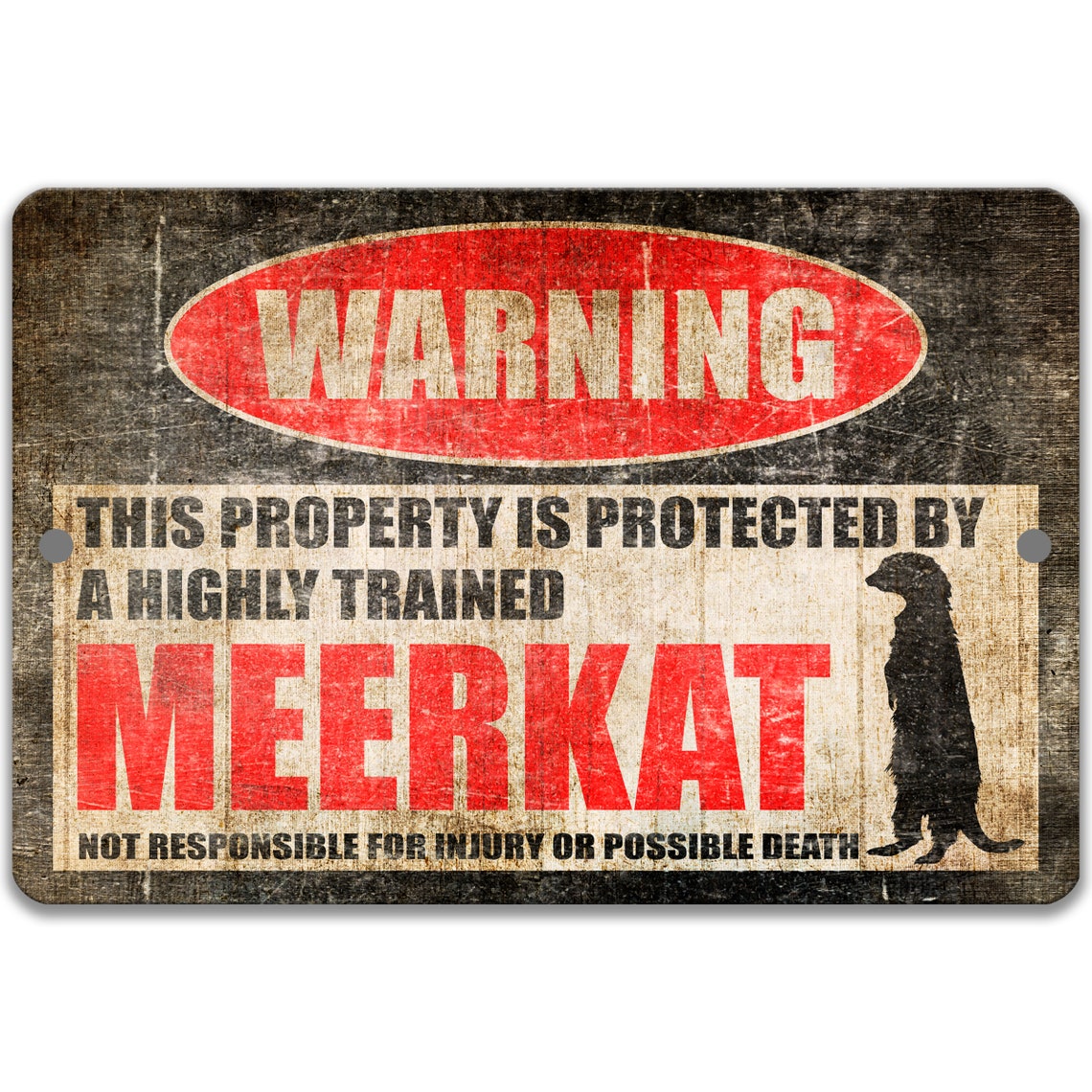 Meerkat Sign, Funny Meerkat Warning Sign, Mongoose Decor, Wildlife ...