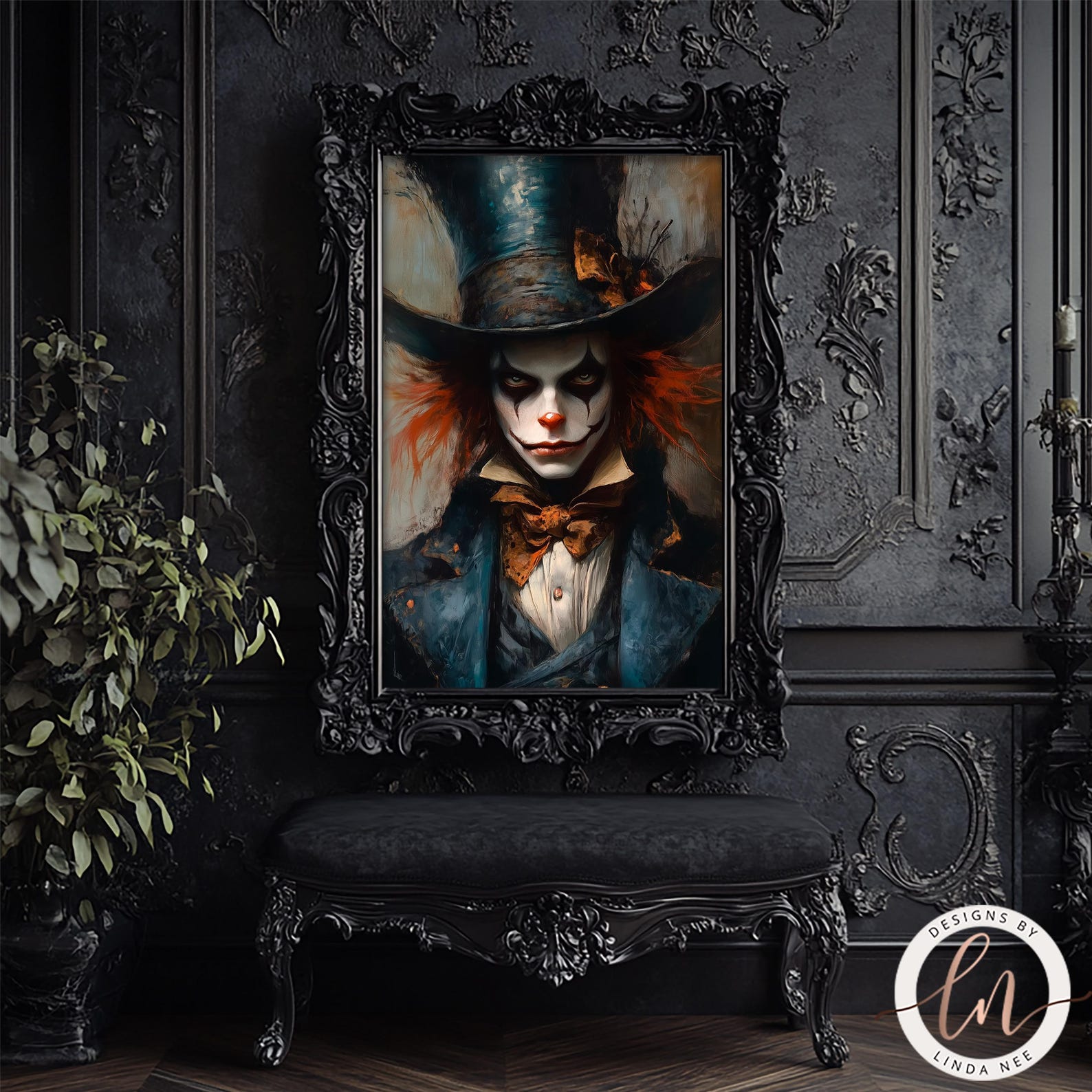 Alice in Wonderland Print, Mad Hatter Portrait, Literary Gifts, Gothic ...