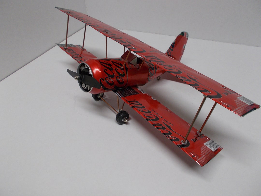 Soda Can Aluminum Handcrafted Airplane COKE ZERO Bi-plane - Etsy
