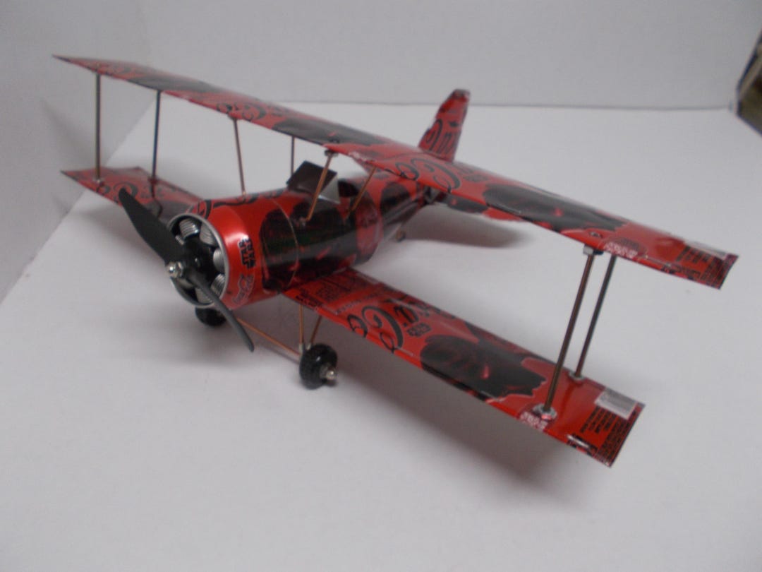 Soda Can Aluminum Handcrafted Airplane (COKE Zero-star Wars ) Bi-plane ...