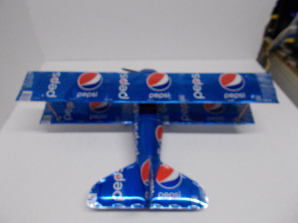 Soda Can Aluminum Handcrafted Airplane PEPSI Bi-Plane | Etsy