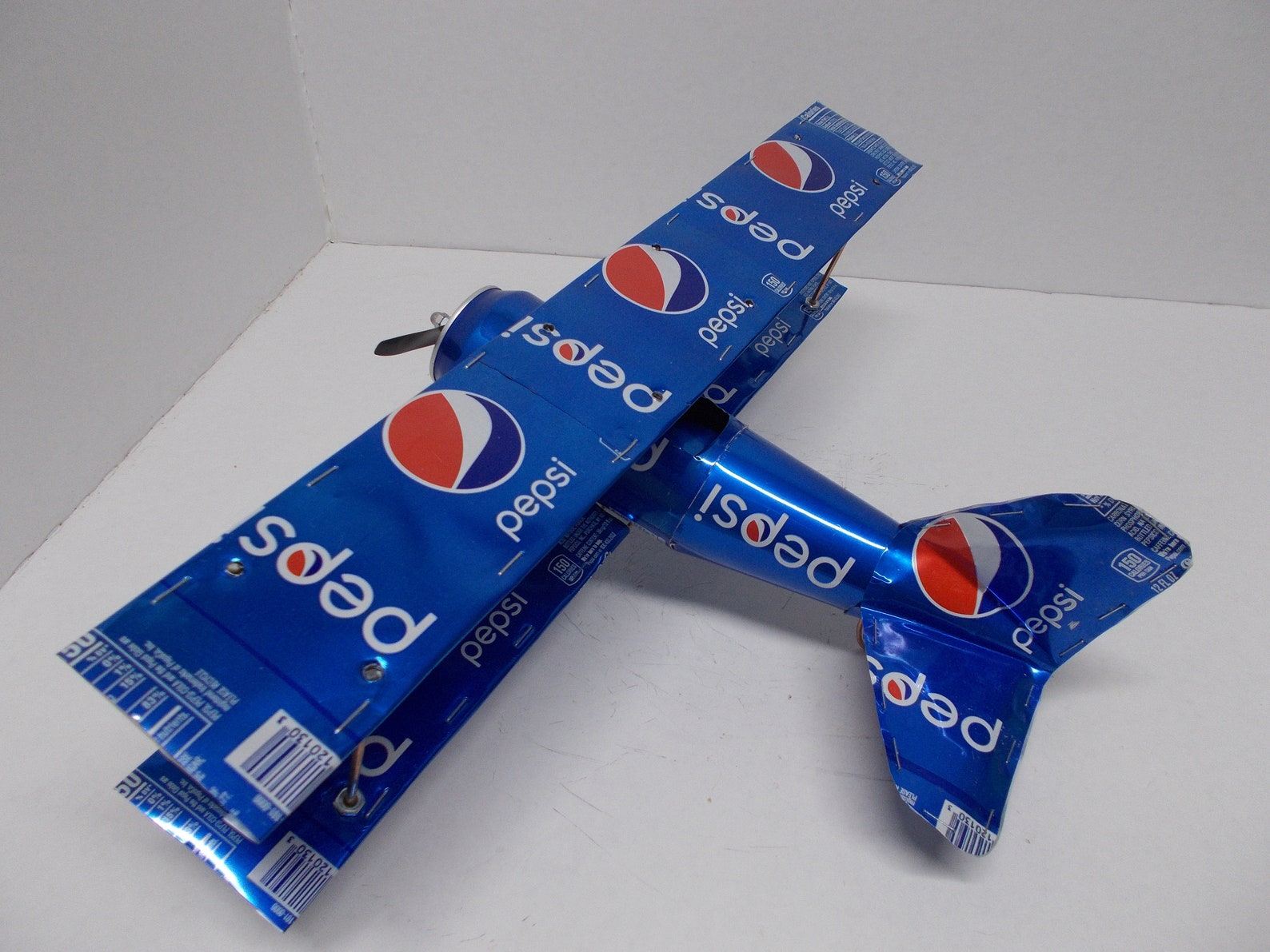 Soda Can Aluminum Handcrafted Airplane PEPSI Bi-Plane | Etsy