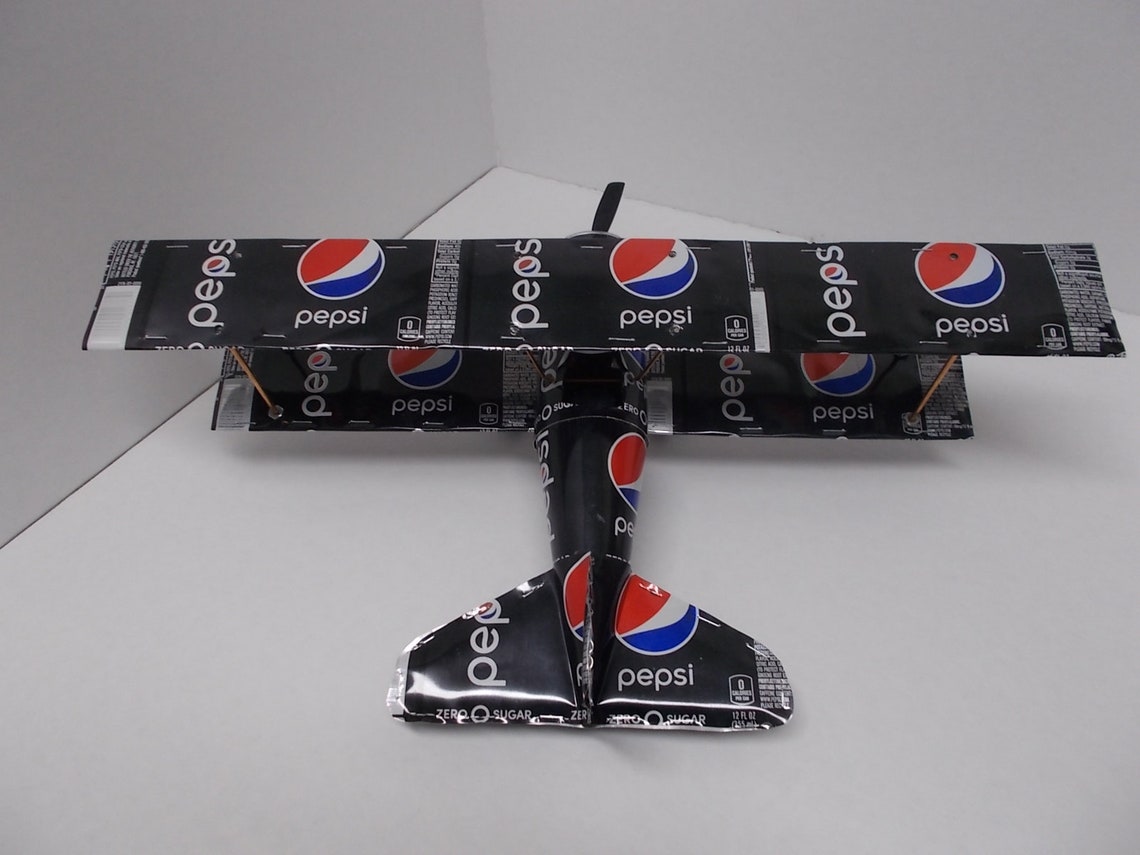 Soda Can Aluminum Handcrafted Airplane PEPSI-MAX Bi-plane - Etsy