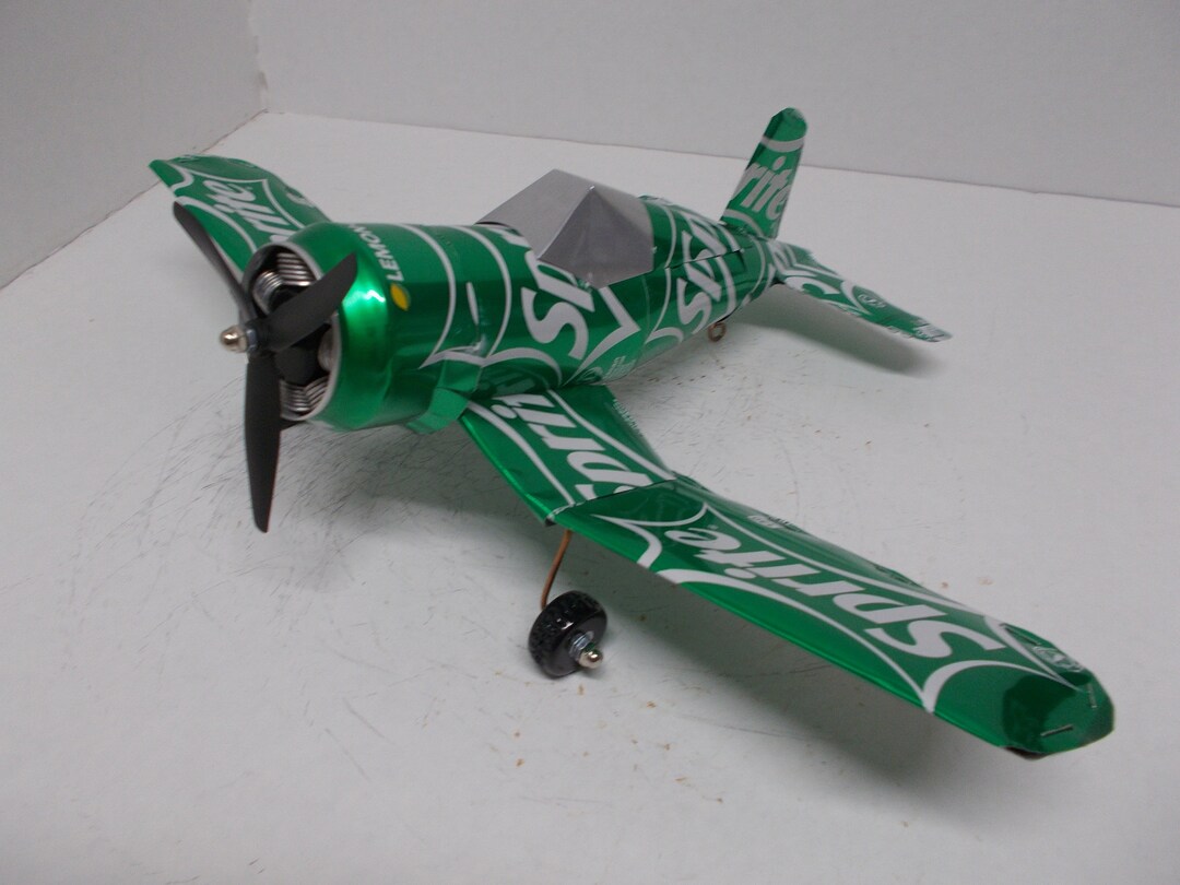 Soda Can Aluminum Handcrafted Airplane SPRITE Corsair - Etsy