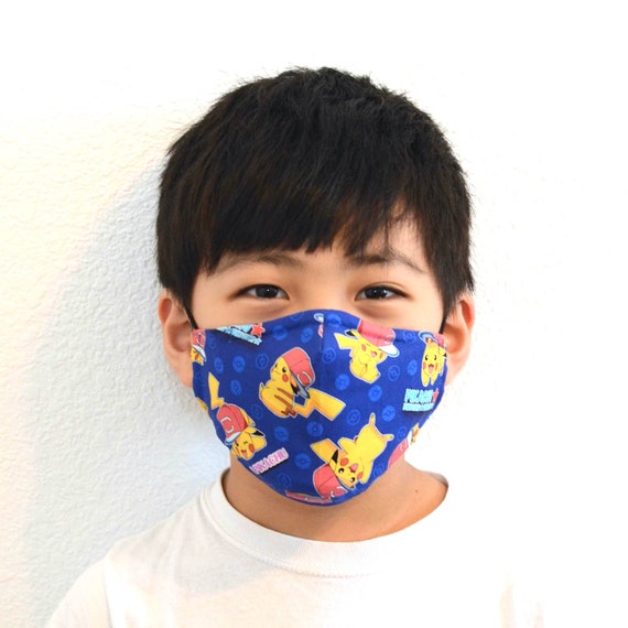 Pokemon Face Mask Pikachu Face Mask 3D filter pocket | Etsy