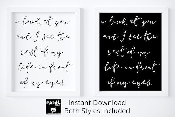 Two Printables Black and White Typography Minimal Design | Etsy