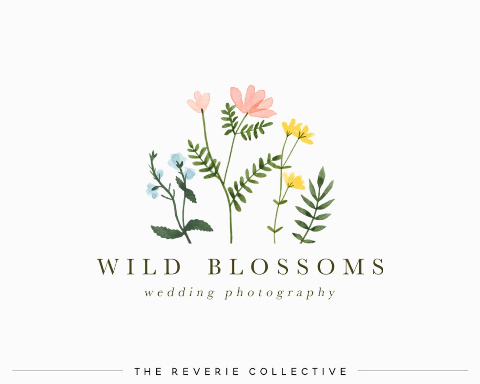 Wildflower Logo Botanical Logo Wedding Logo Photography | Etsy