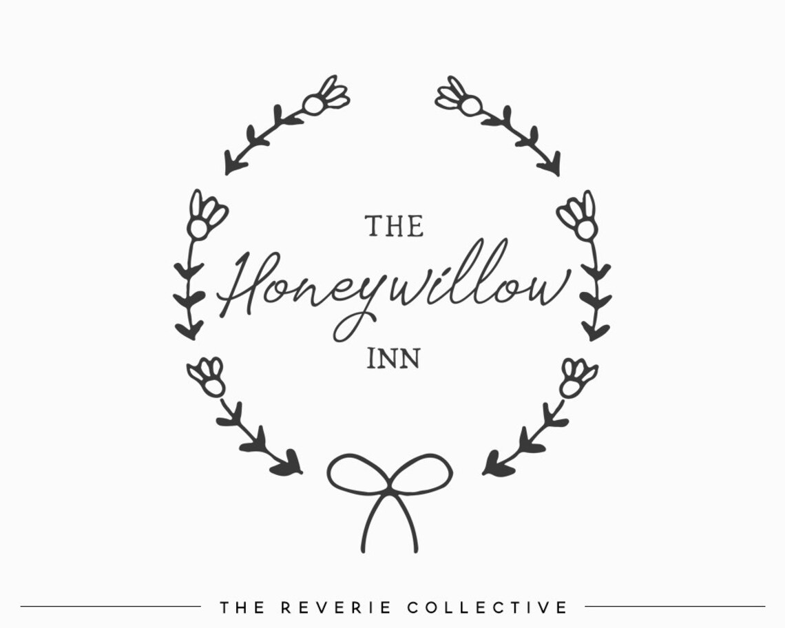 Rustic Floral Logo Hand Drawn Logo Black White Logo | Etsy