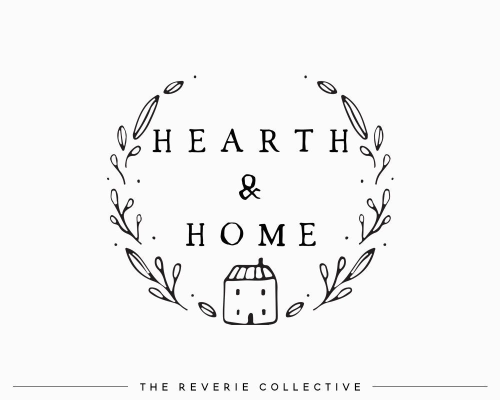 Rustic Floral Logo Hand Drawn Logo Black & White Logo | Etsy