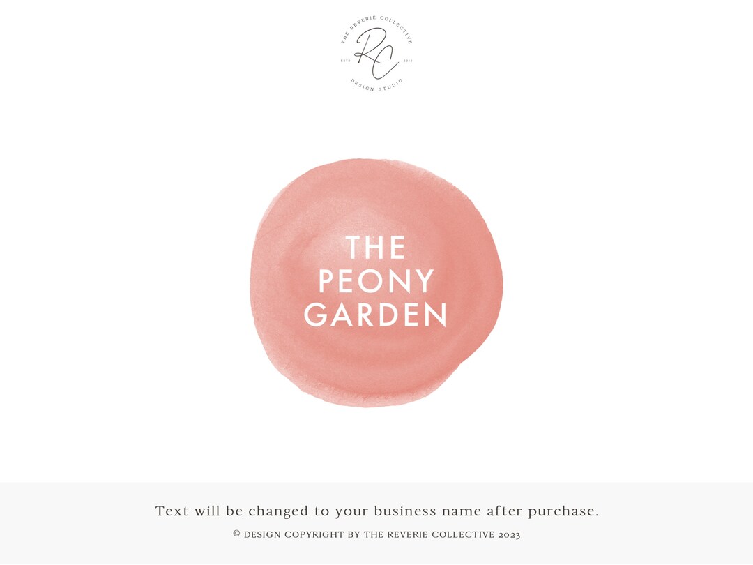 Watercolor Logo, Paint Splotch Logo, Hand Drawn Logo, Photography Logo ...