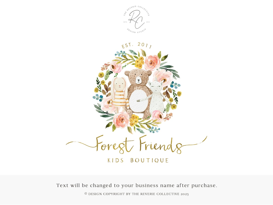 Forest Animals Logo, Childrens Logo, Kids Logo, Boutique Logo ...