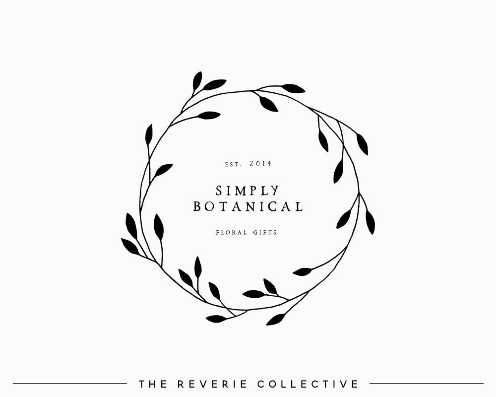 Rustic Logo Hand Drawn Logo Round Logo Wreath Logo | Etsy