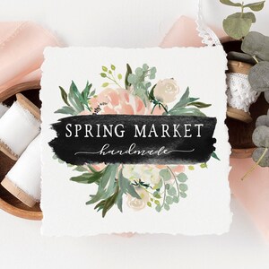 Watercolor Floral Logo, Rustic Logo, Wreath Logo, Photography Logo ...