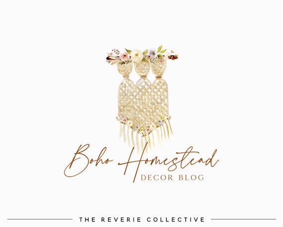 Macrame Logo Boho Logo Yarn Weave Logo Wall Hanging Logo | Etsy