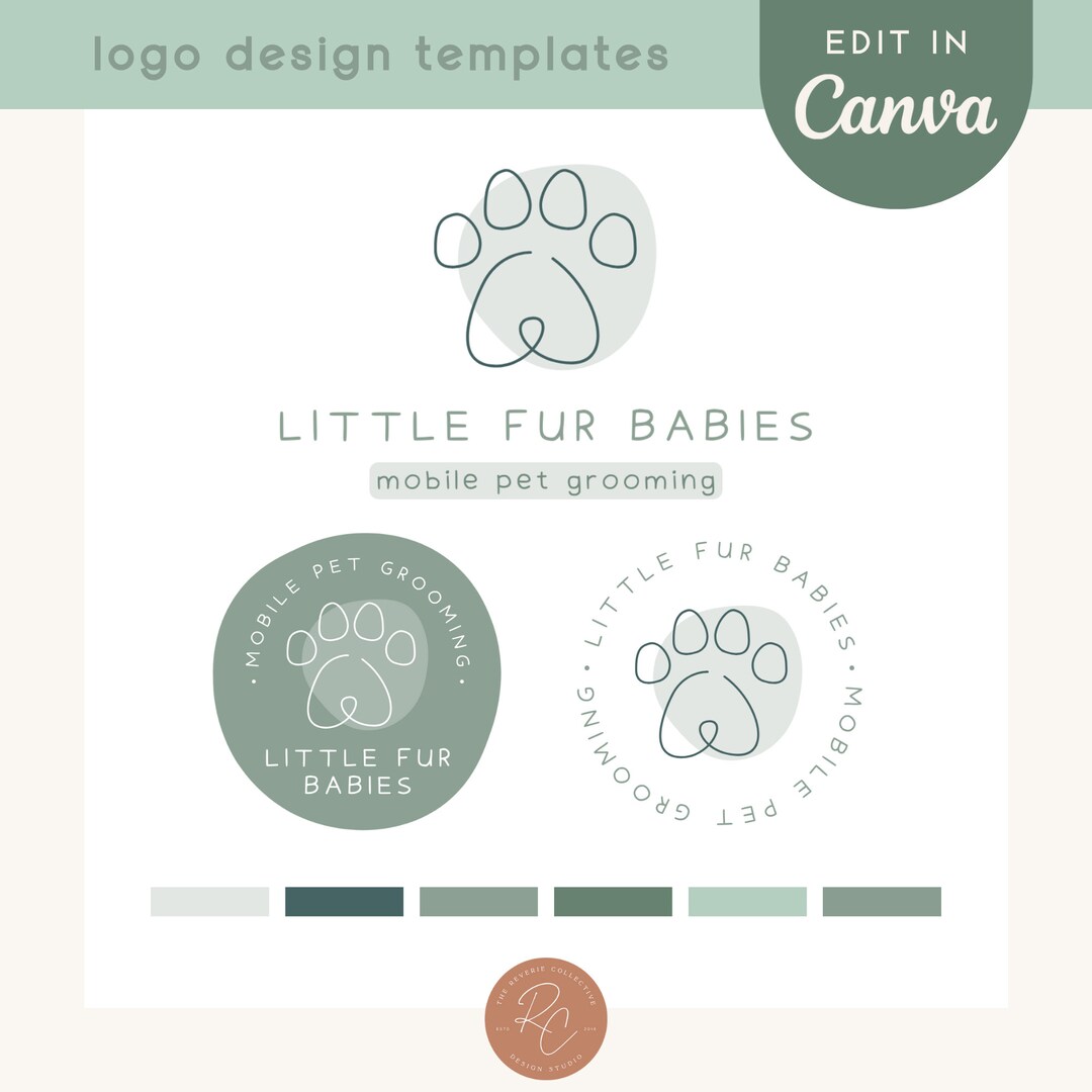 Abstract Paw Print Logo Design Template | Editable Canva Logo Design ...