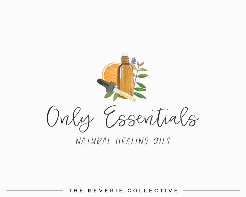 Essential Oil Logo Calligraphy Logo Watercolor Logo Shop | Etsy