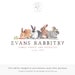 Bunny Logo, Rabbit Logo, Farm Logo, Watercolor Logo, Rustic Logo ...