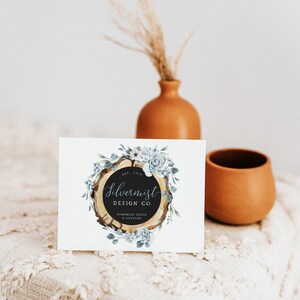 Wood Slice Logo, Blue Rose Logo, Chalkboard Logo, Farmhouse Logo ...