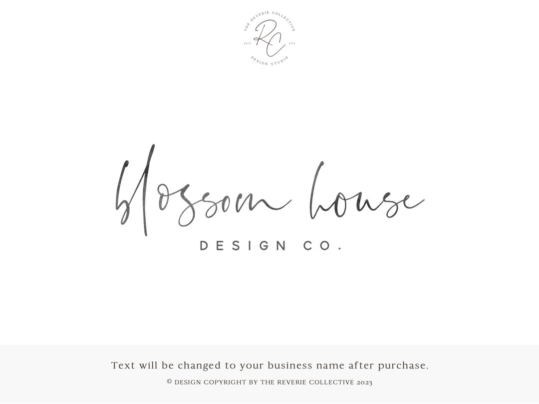 Text Logo, Minimal Logo, Script Logo, Handwritten Logo, Blog Logo ...