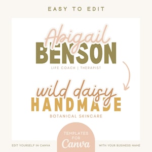 Bold Pastel Boho Logo Design Template | Editable Canva Logo Design ...