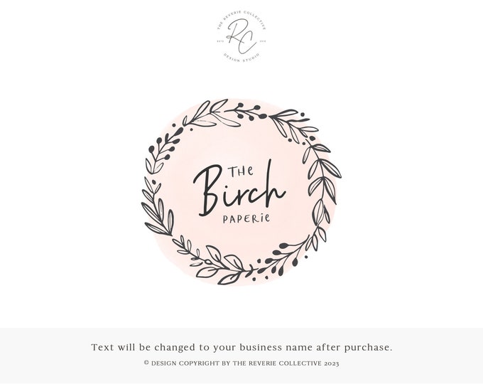 Beautiful Floral Logo-circle Logo-round Logo-flower Logo-etsy Logo ...