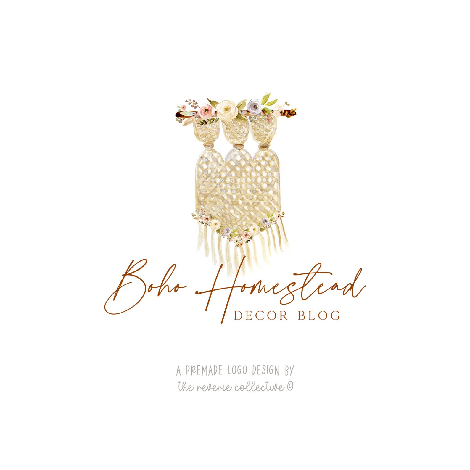 Macrame Logo Boho Logo Yarn Weave Logo Wall Hanging Logo | Etsy