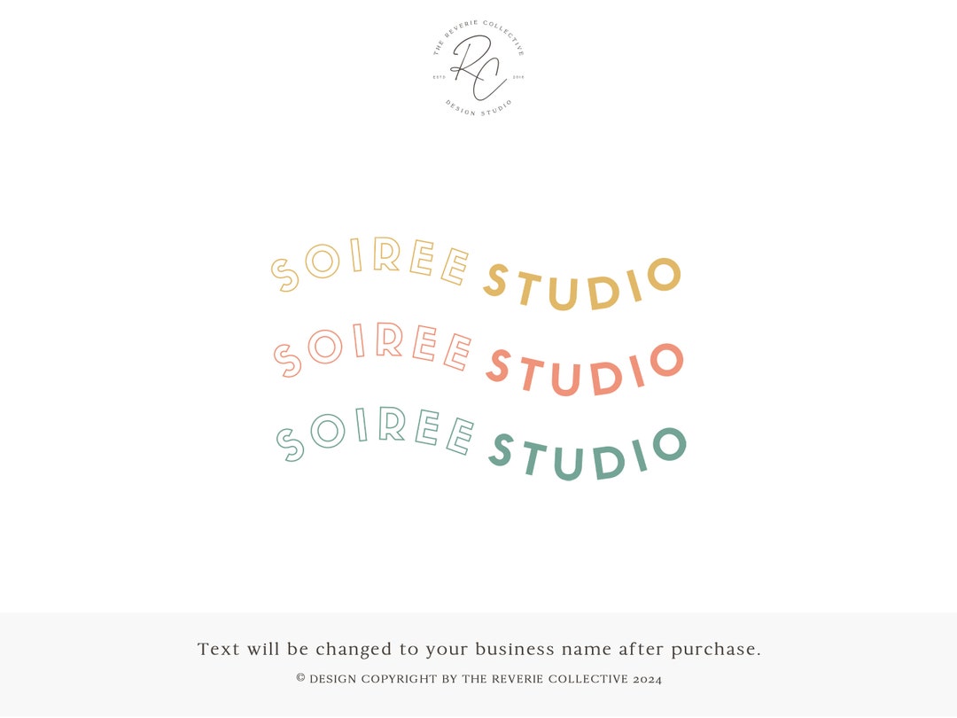 Wavy Font Logo, Creative Playful Logo, Fun Colorful Logo, Funky Minimal ...