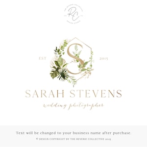 Monogram Logo, Art Deco Logo, Botanical Logo, Geometric Logo, Palm ...