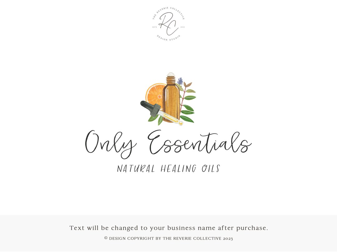 Essential Oil Logo, Calligraphy Logo, Watercolor Logo, Shop Logo ...