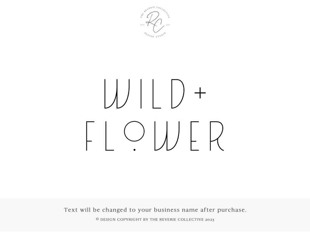 Text Only Logo, Modern Logo, Bohemian Logo, Shop Logo, Art Deco Logo ...