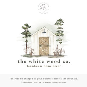 White Barn Logo, Home Logo, She Shed Logo, Real Estate Logo, Realtor ...