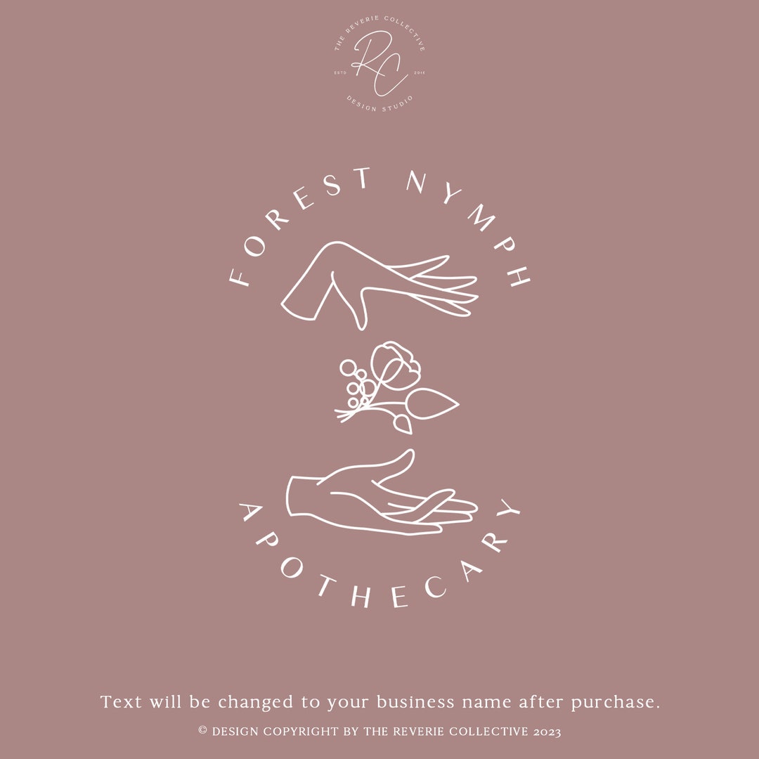 Boho Logo, Mystik Logo, Minimal Logo, Magisches Logo, Blumen Logo, Line ...