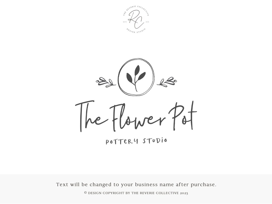 Farmhouse Logo, Rustic Logo, Leaf Logo, Botanical Logo, Laurel Logo ...